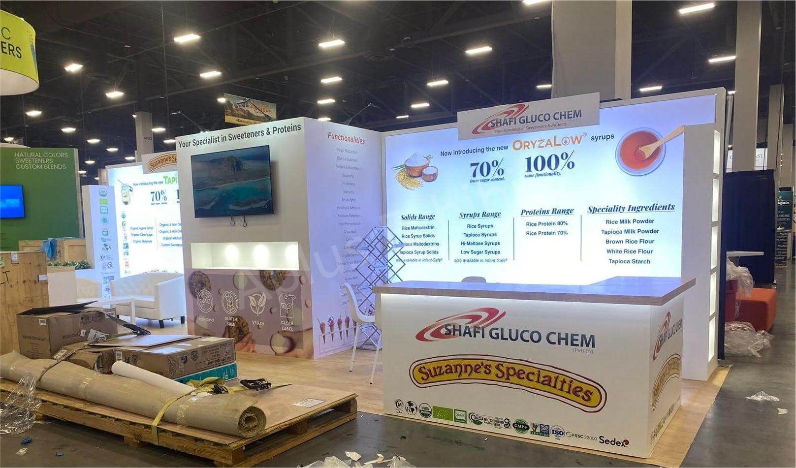 Shafi Gluco CHEM 10'x30' SSW2023 Booth - Aplus Exhibits