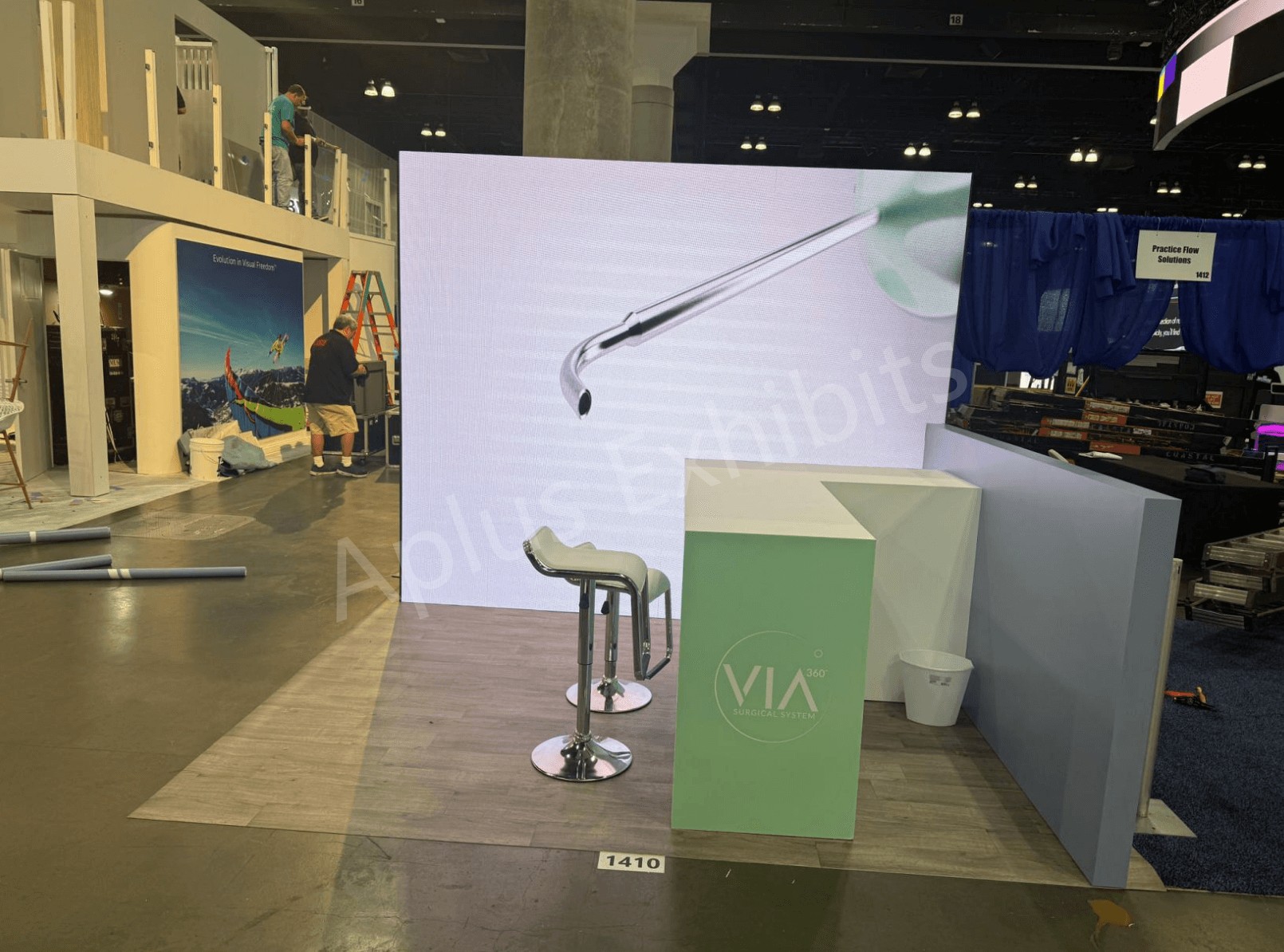 VIA 10'x10' ASCRS 2025 LED Video Wall Booth - Aplus Exhibits